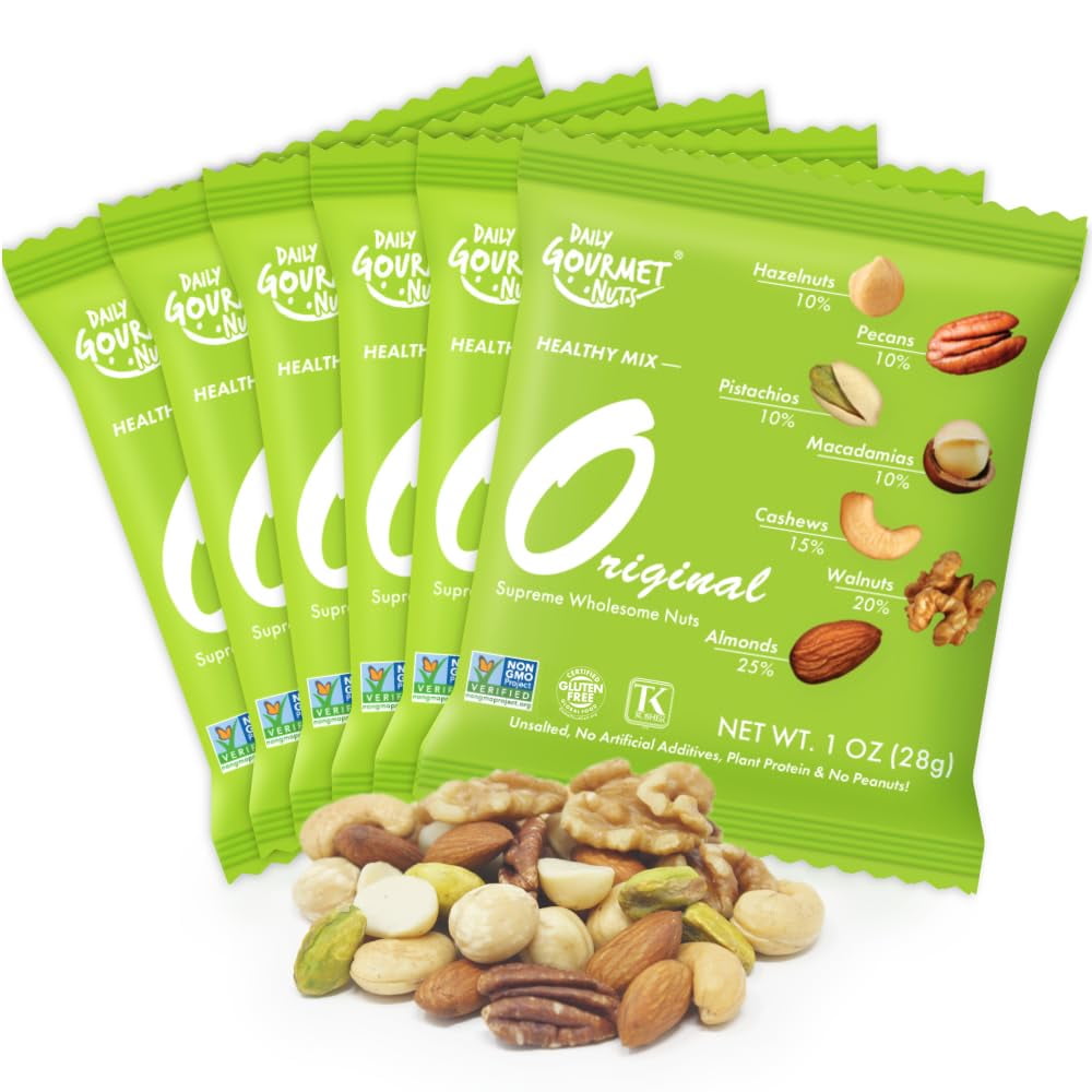 Daily Gourmet Nuts - AKF18 Unsalted Mixed Nuts Snack Packs/Individually ...