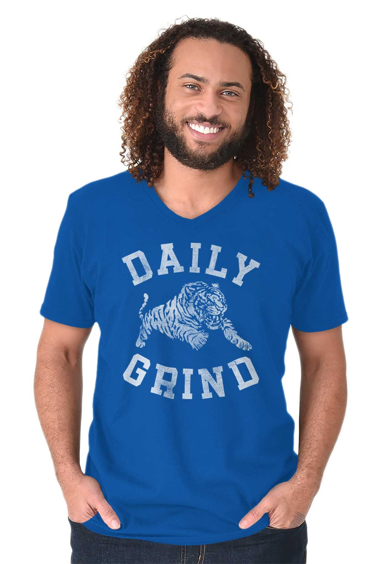 Daily Grind Gym Workout Exercise V Neck T Shirts Men Women Brisco