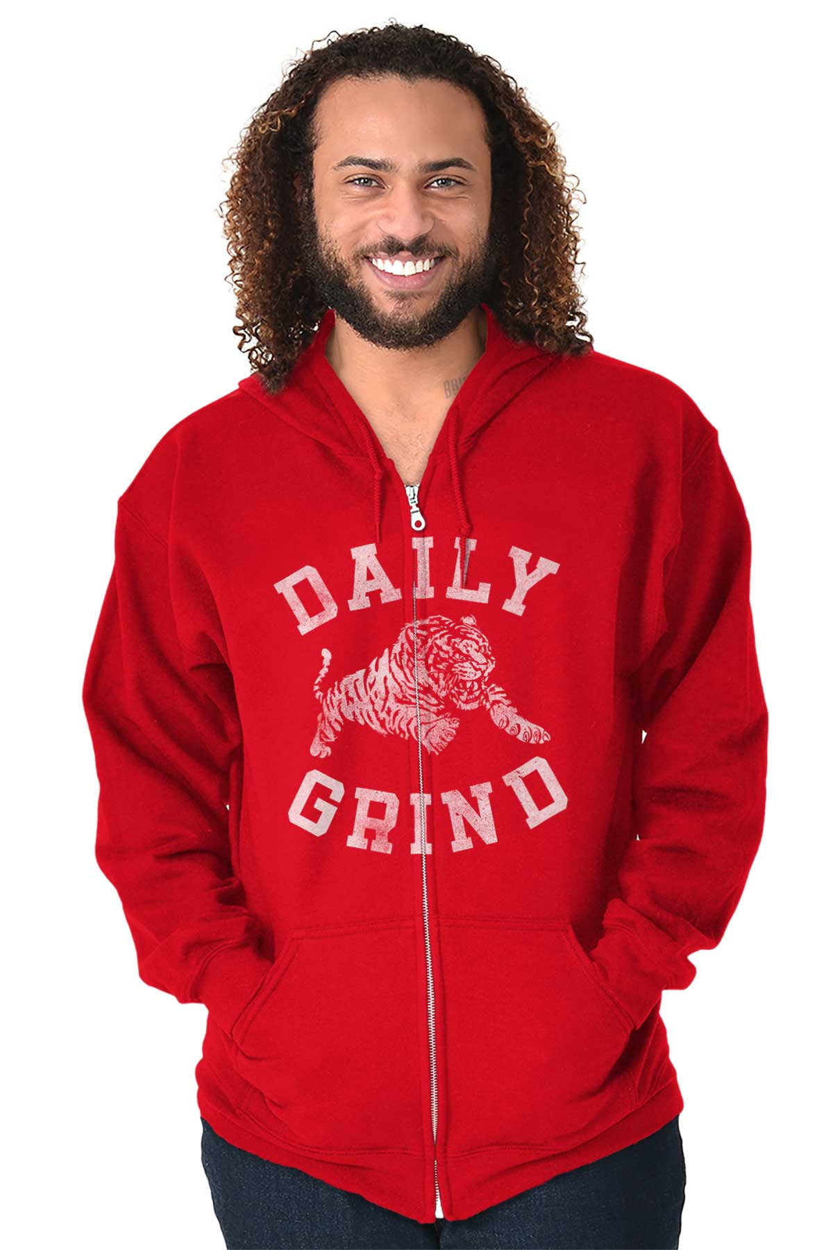 Daily Grind Gym Workout Exercise Zip Up Hoodie Men's Women's Brisco ...