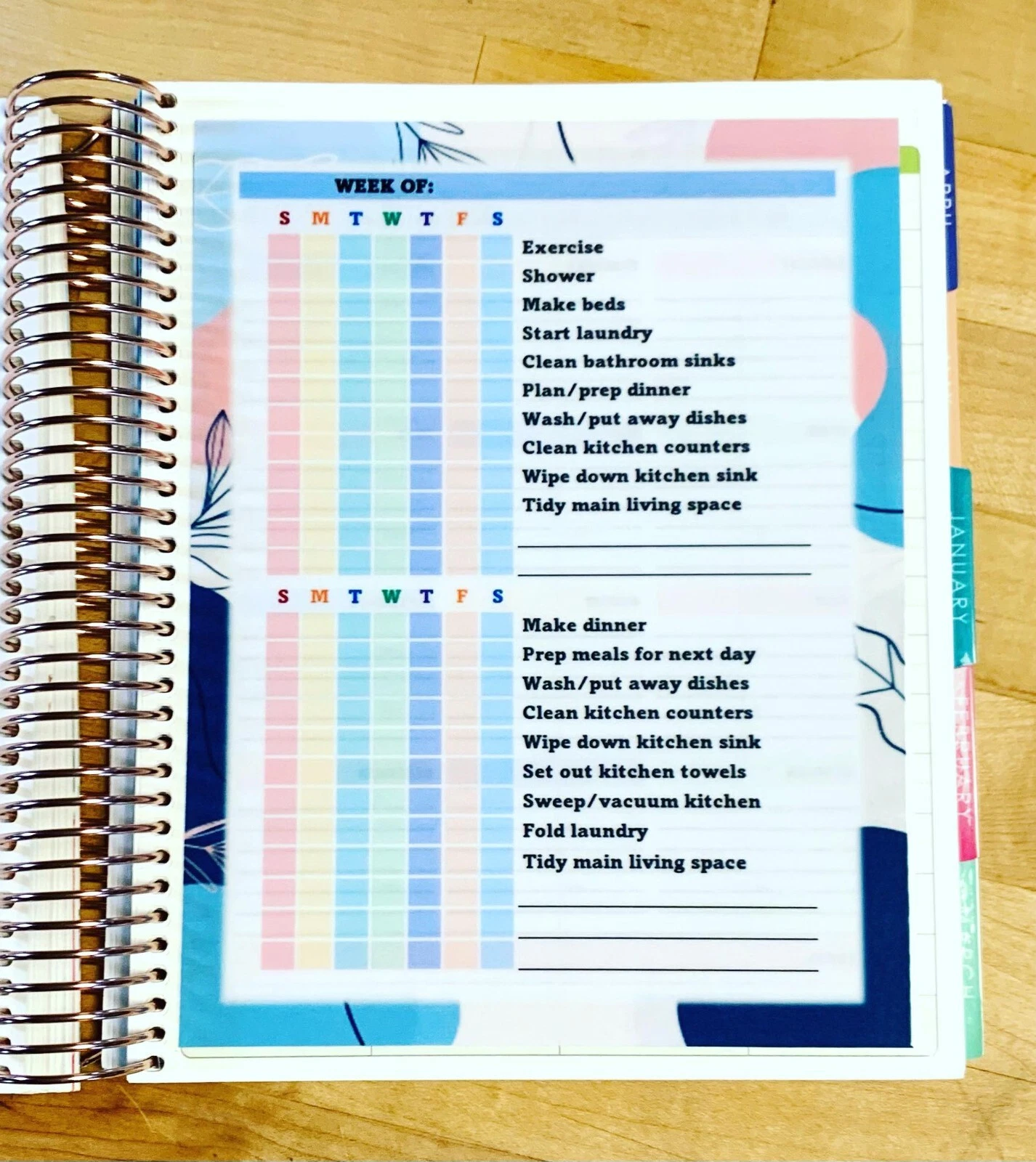 Daily Habits Personal Goals Two Sided Dashboard For Use W Erin Condren Planner - Walmart.com