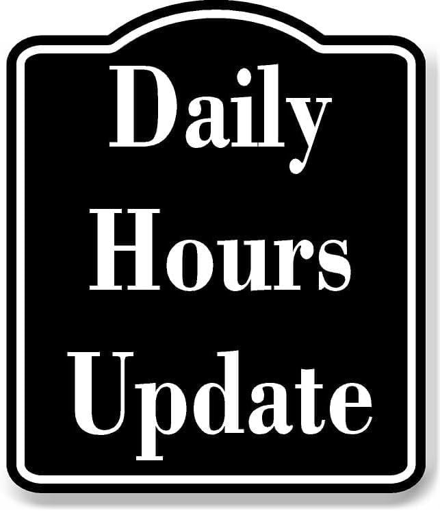 Daily Hours Update BLACK Aluminum Composite Sign 15''x18'' - Walmart.com