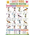 Daily Kids Exercise Routine Illustrated Fitness Chart for Classroom ...