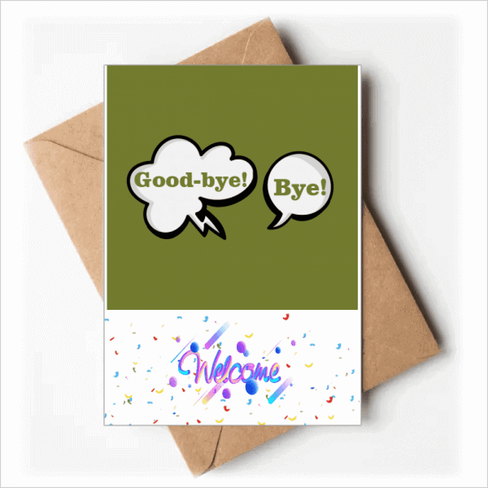 Daily Language Chat Goodbye Greetings Welcome Back Greeting Cards ...
