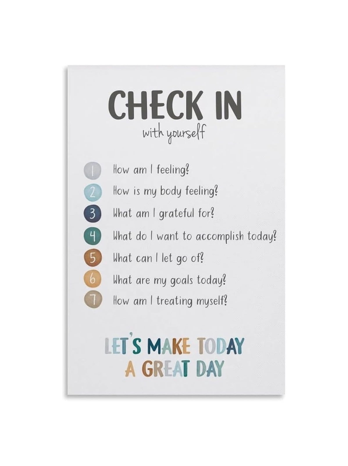 Daily Mood Check-in Poster Mental Health Self Care Chart for School ...