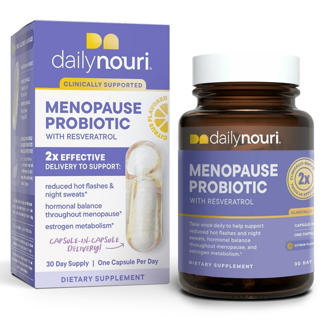 Nouri Menopause Health Supplement with Vegan Probiotic, Omega, and ...