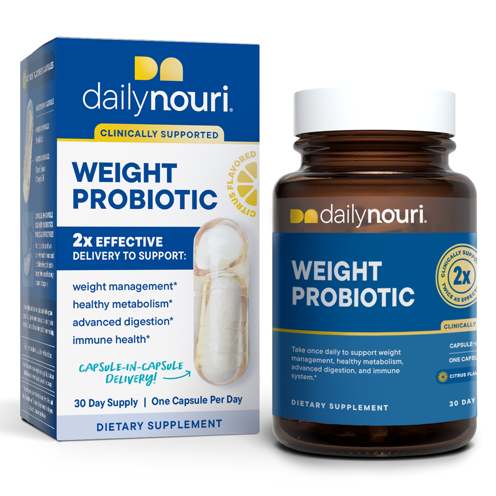 Daily Nouri Weight Probiotic & Vegan Ahiflower Oil Omega Capsules ...