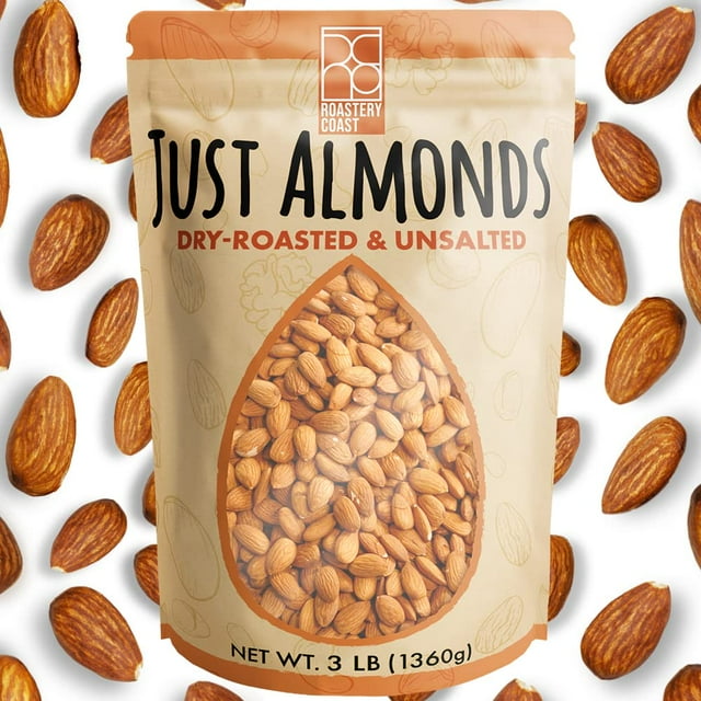Daily Nuts Just Roasted Almonds | Almonds Bulk 3 LB | Unsalted Nuts ...