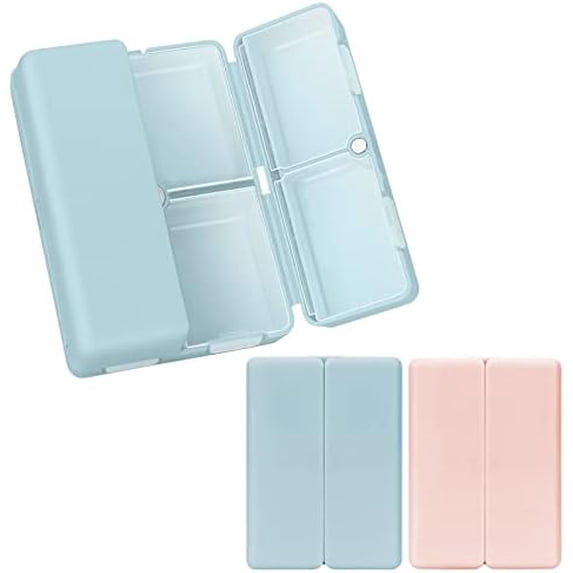 Daily Pill Organizer,2 Pcs 7 Compartments Portable Pill Case Travel ...