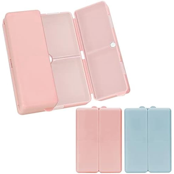 Daily Pill Organizer,2 Pcs 7 Compartments Portable Pill Case Travel ...