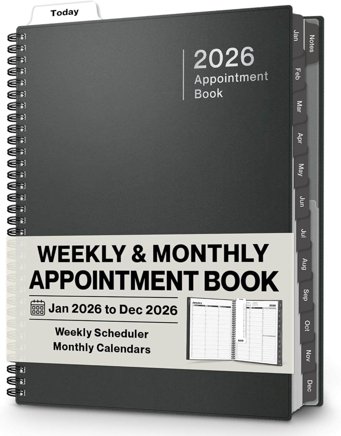 Daily Planner 2026, 8.5x11 Appointment Book, 15-Min Hourly Schedule ...