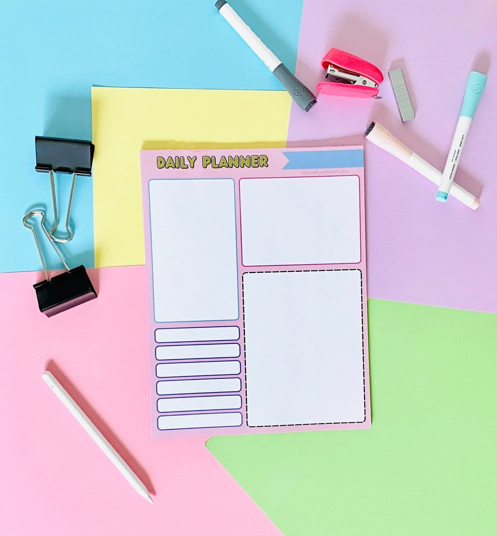 Daily Planner Jumbo Pastel Stationery Notepad - Walmart.com