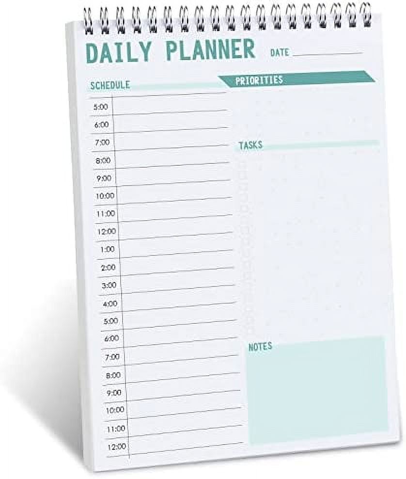 Daily Planner Notepad - To Do List Notepad Undated 52 Sheets Tear Off ...