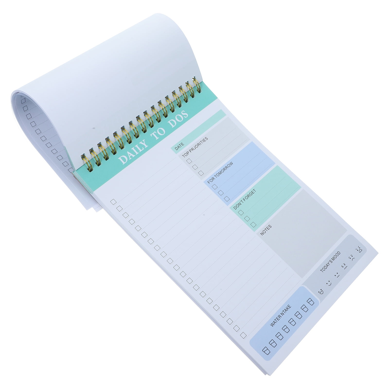 Daily Planner Undated Double Coil Schedule Book Tear off Notepad ...