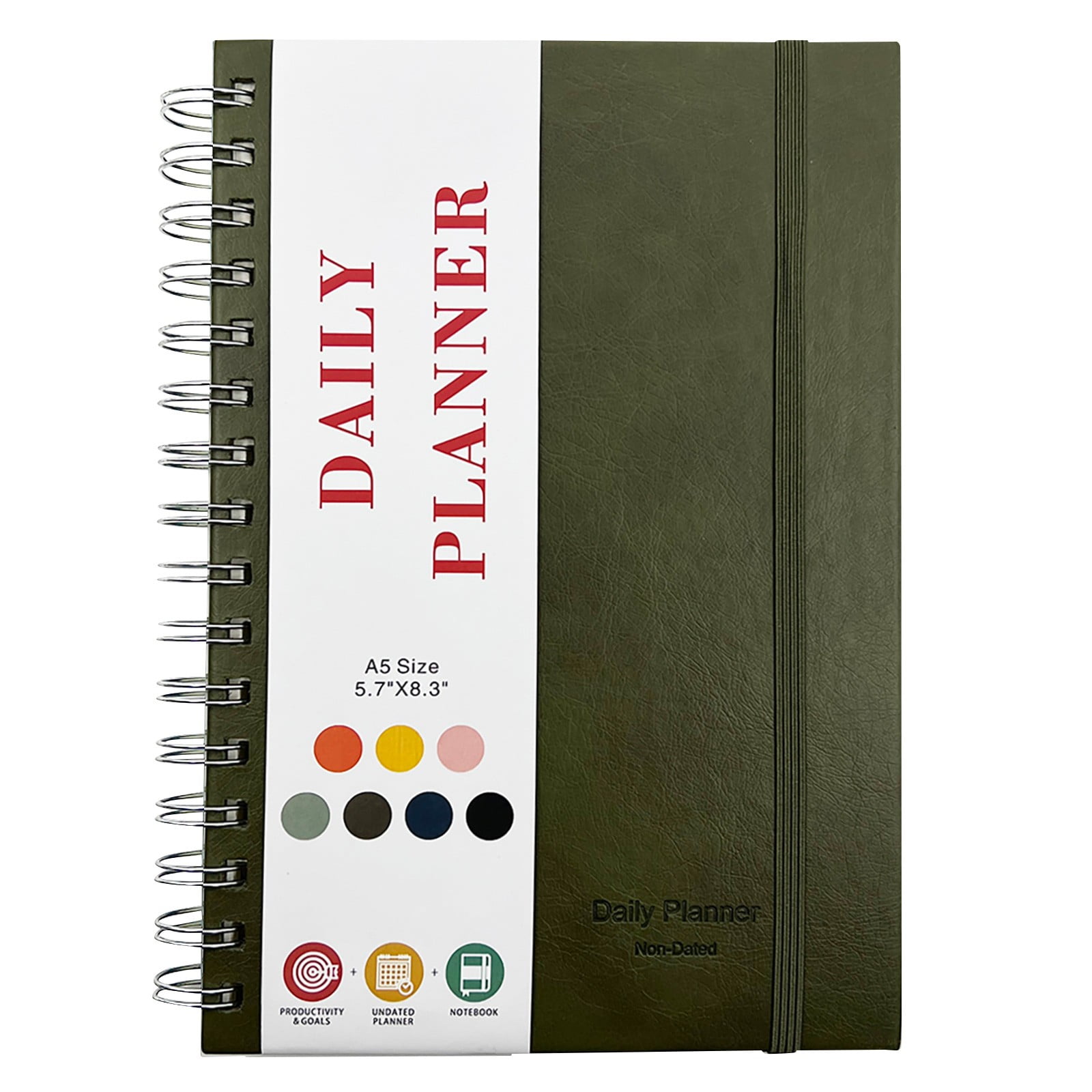 Daily Planner,Undated Productivity Planner,Spiral Hourly Scheduler with ...