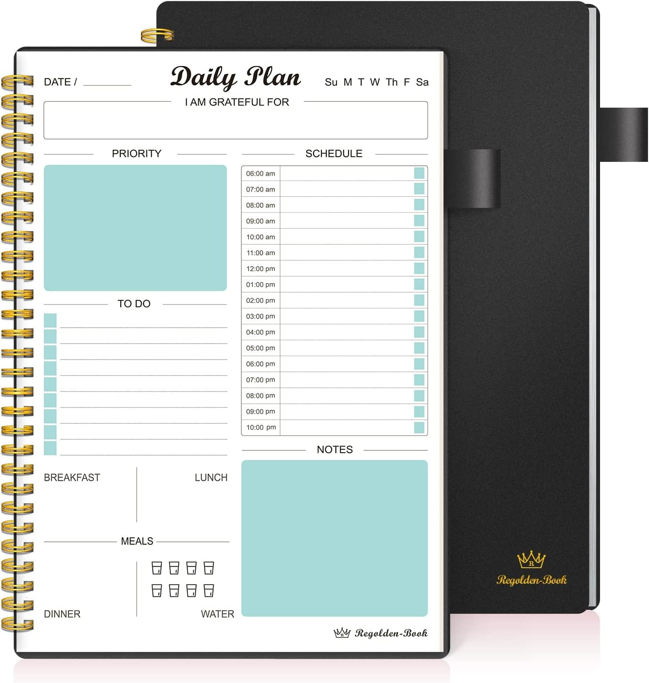 Daily Planner Undated, To Do List Notebook with Hourly Schedule ...