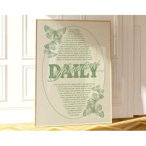 Aquarius Zodiac Sign Daily Affirmations Wall Art Horoscope Motivational ...
