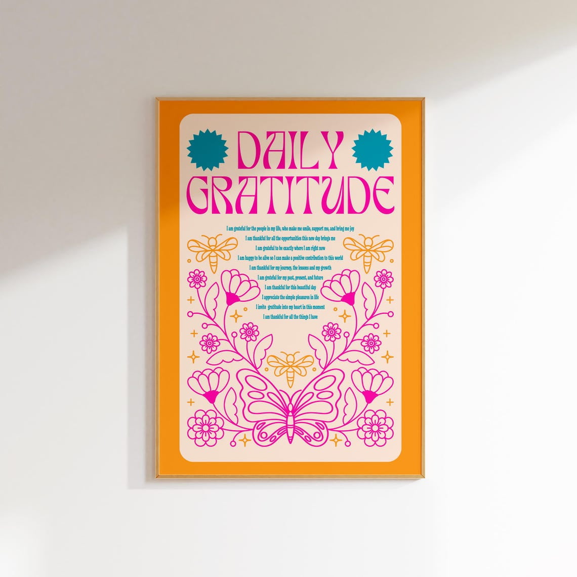 Daily Positive Affirmation Wall Art Teen Girls Room Decor, Preppy Stuff ...