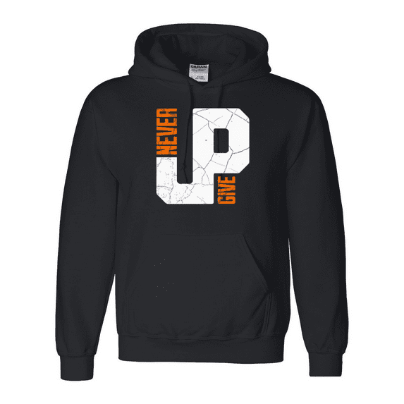 Daily Positive Reminder Quote Never Give Up Calligraphy Hoodie Shirt ...
