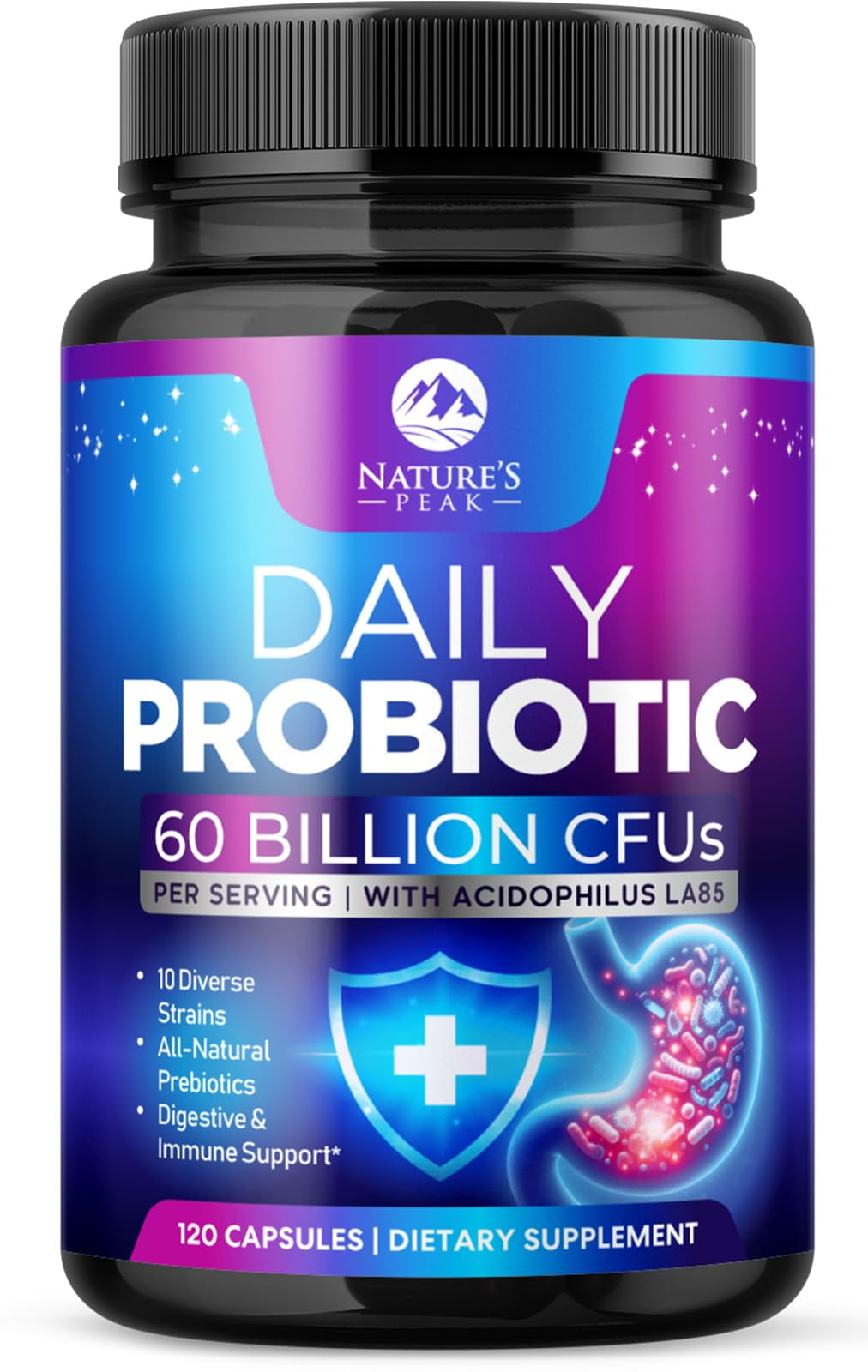 Probiotics 60 Billion CFU - 10 Strains + Digestive Enzymes & Prebiotics ...