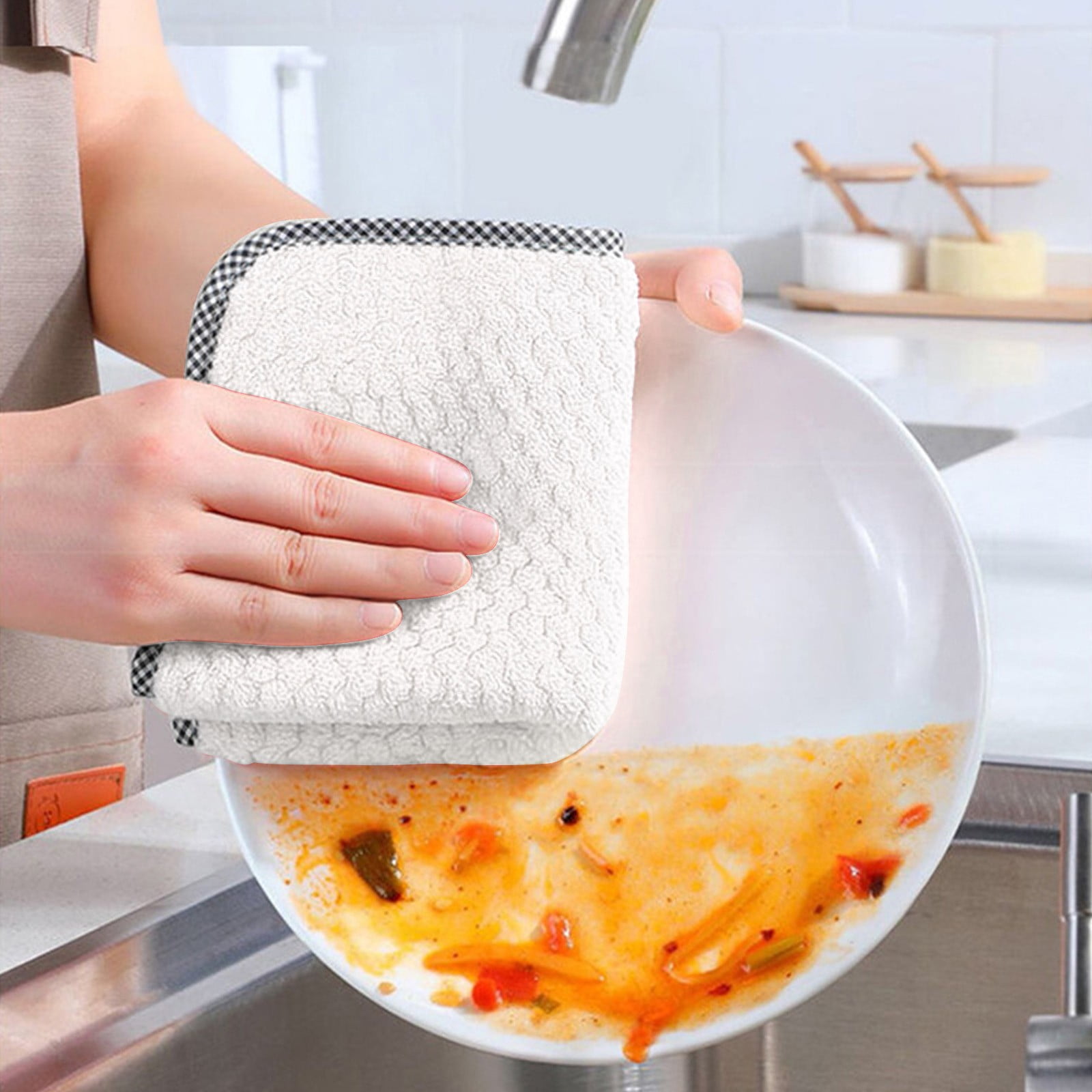 Daily Rag Towel for Kitchen Cleaning - Non-Stick Cloths Absorbent Dish ...