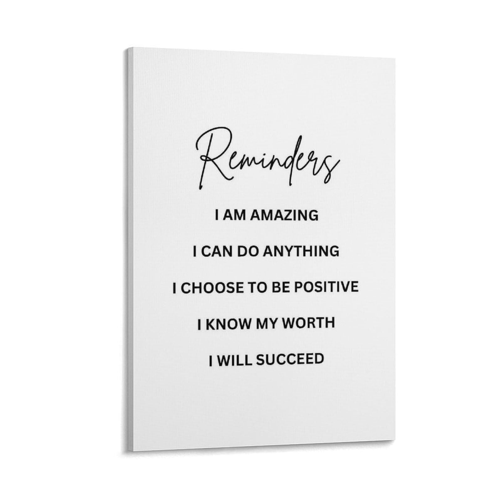 Daily Reminders Print, Self Care Poster Canvas Art Poster And Wall Art ...