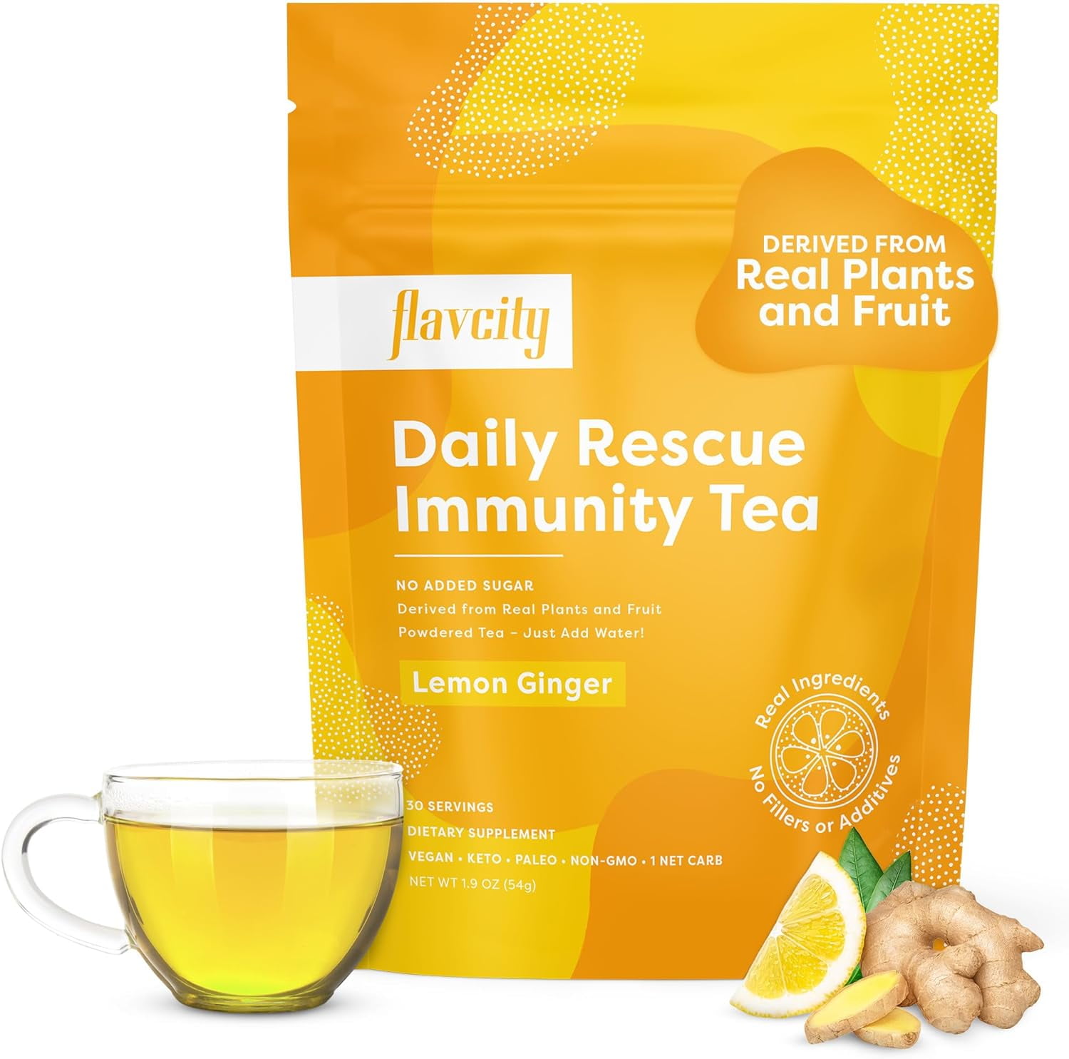 Daily Rescue Lemon Ginger Immunity Tea With No Added Sugar - Delicious ...