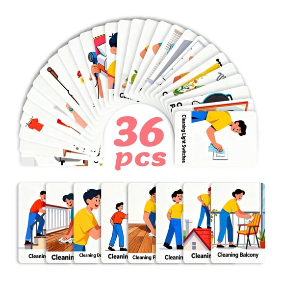 Daily Responsibility Cards, 36 Visual Task Cards for Cleaning and Home ...