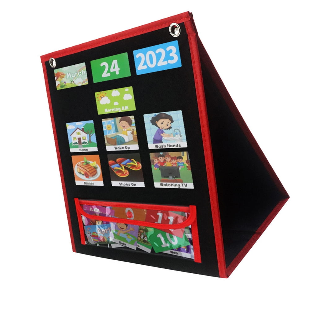 Daily Routine Pocket Chart with 63 Cards Classroom Pocket Chart for Kid ...