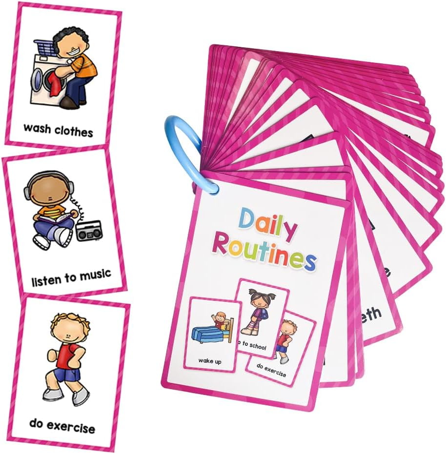 Daily Routines Learning Flashcards, High Frequency Words, Beginning ...
