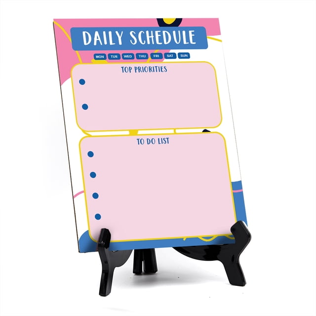 Daily Schedule Dry Wipe Liquid Chalk Table Sign (6x8") Office And Home ...