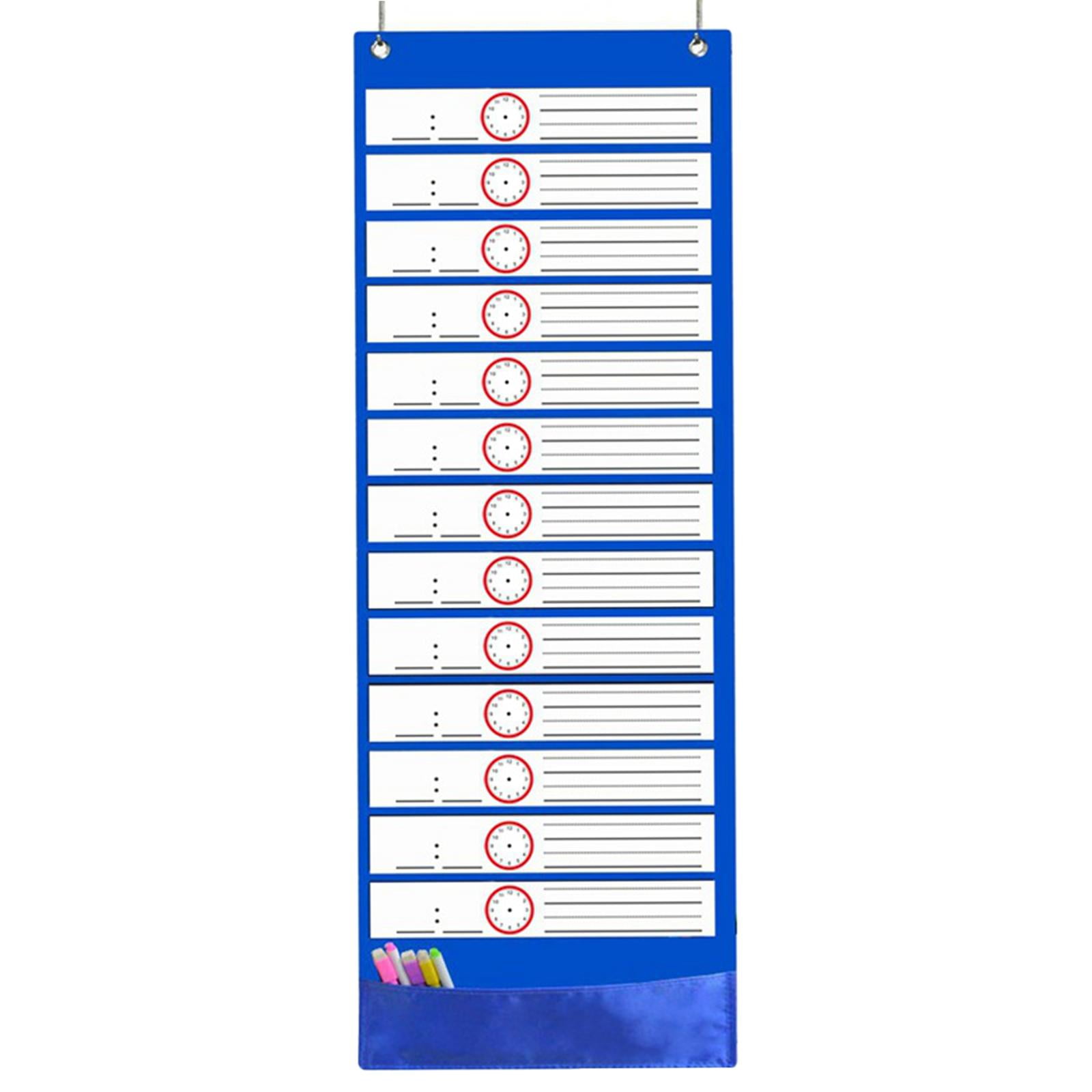 Daily Schedule Pocket Chart Over Door Mounted Wall Hanging with two ...