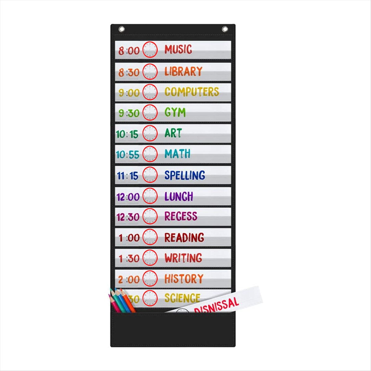 Daily Schedule Pocket Charts, 13+1 Pocket, 18 Sided Reusable for ...