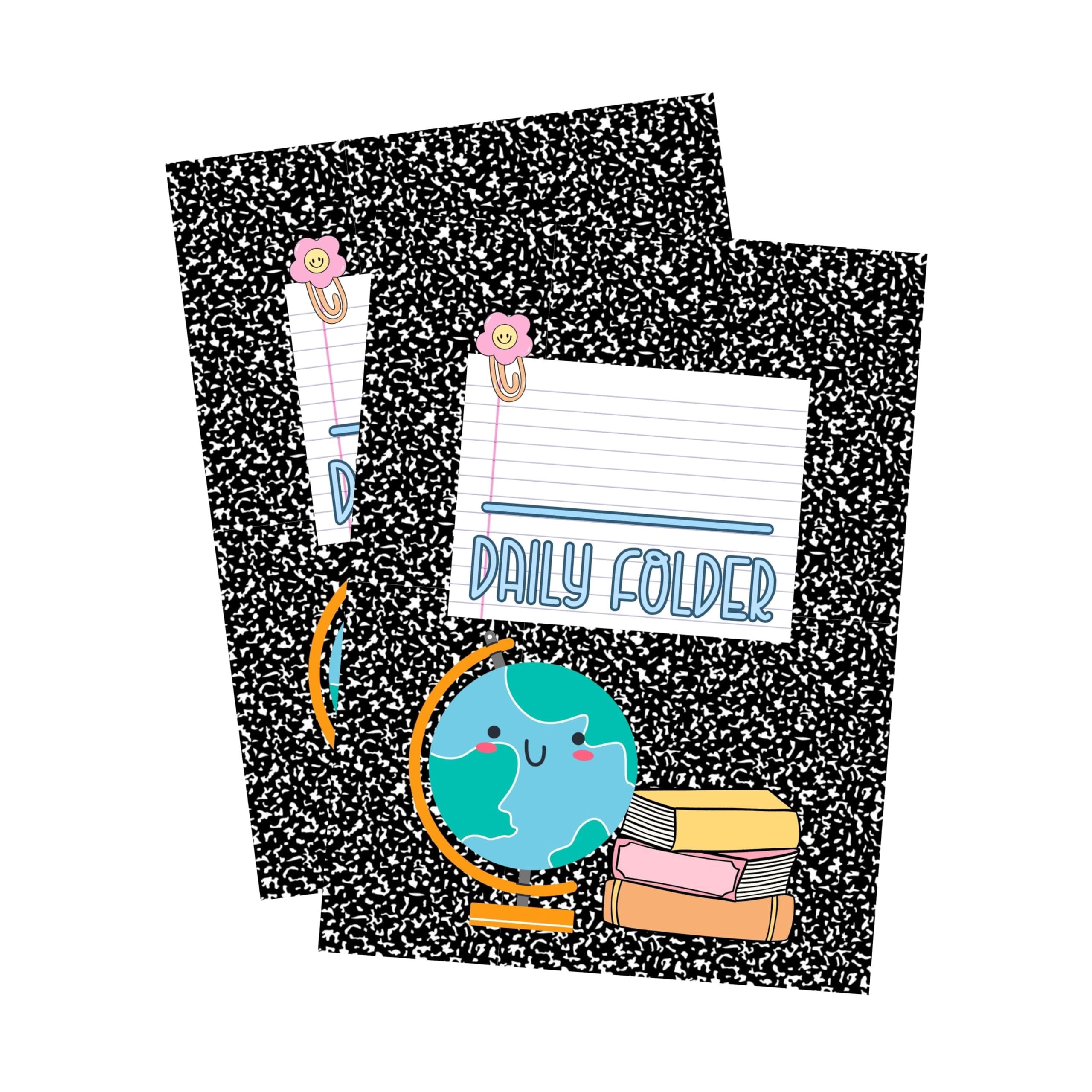 Daily School Take Home Folder with Pockets Leave at Home Bring it Back ...