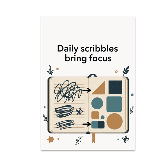 Daily Scribbles Bring Focus - Creative Workspace Decor - 13x19 Poster ...
