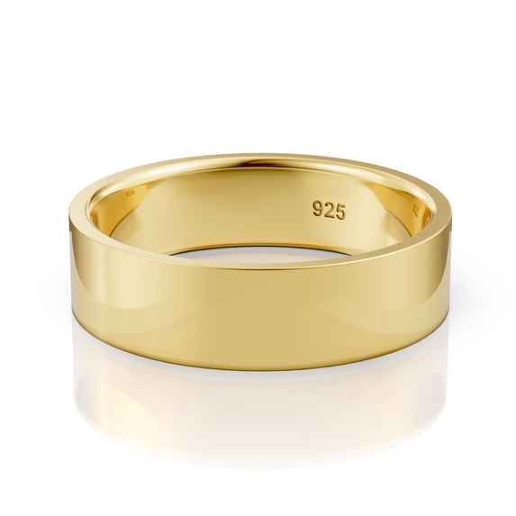 Daily Stackable Ring With Thick 18K Gold Plating on Silver | Yellow ...