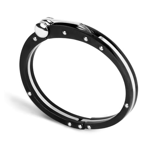 My Daily Styles Men’s Stainless Steel Handcuff Bracelet – Two-Tone Or ...