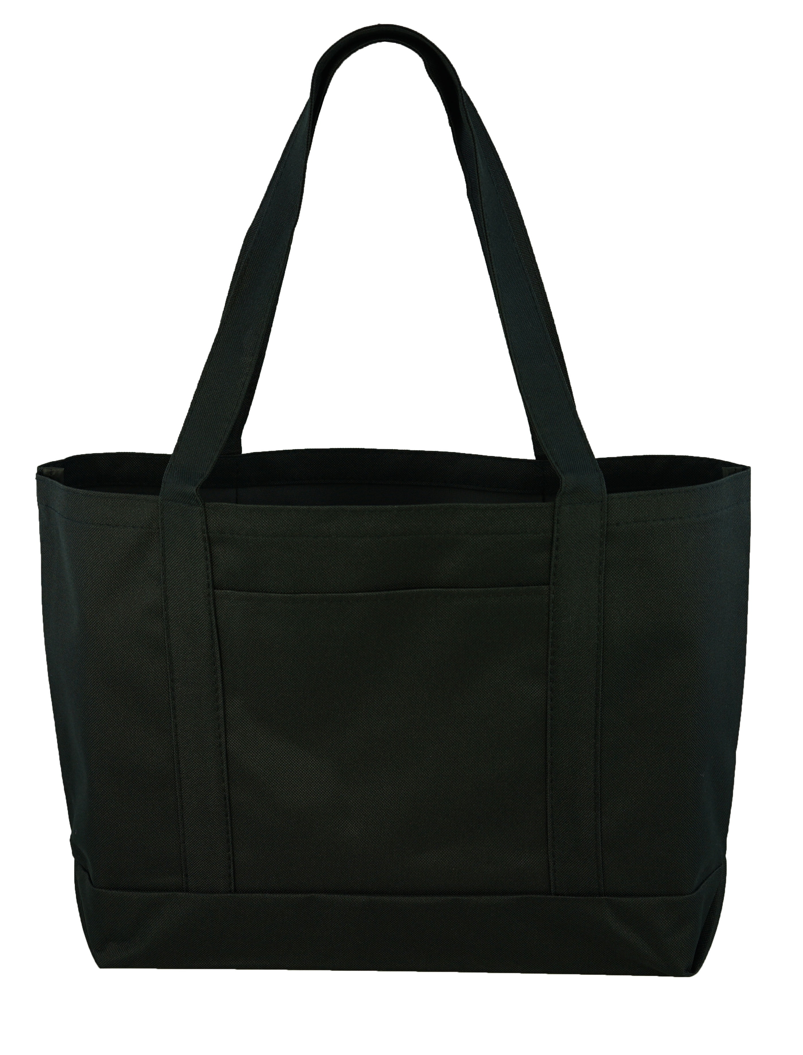 Daily Tote with Shoulder Length Handle and Outside Pocket, Black ...