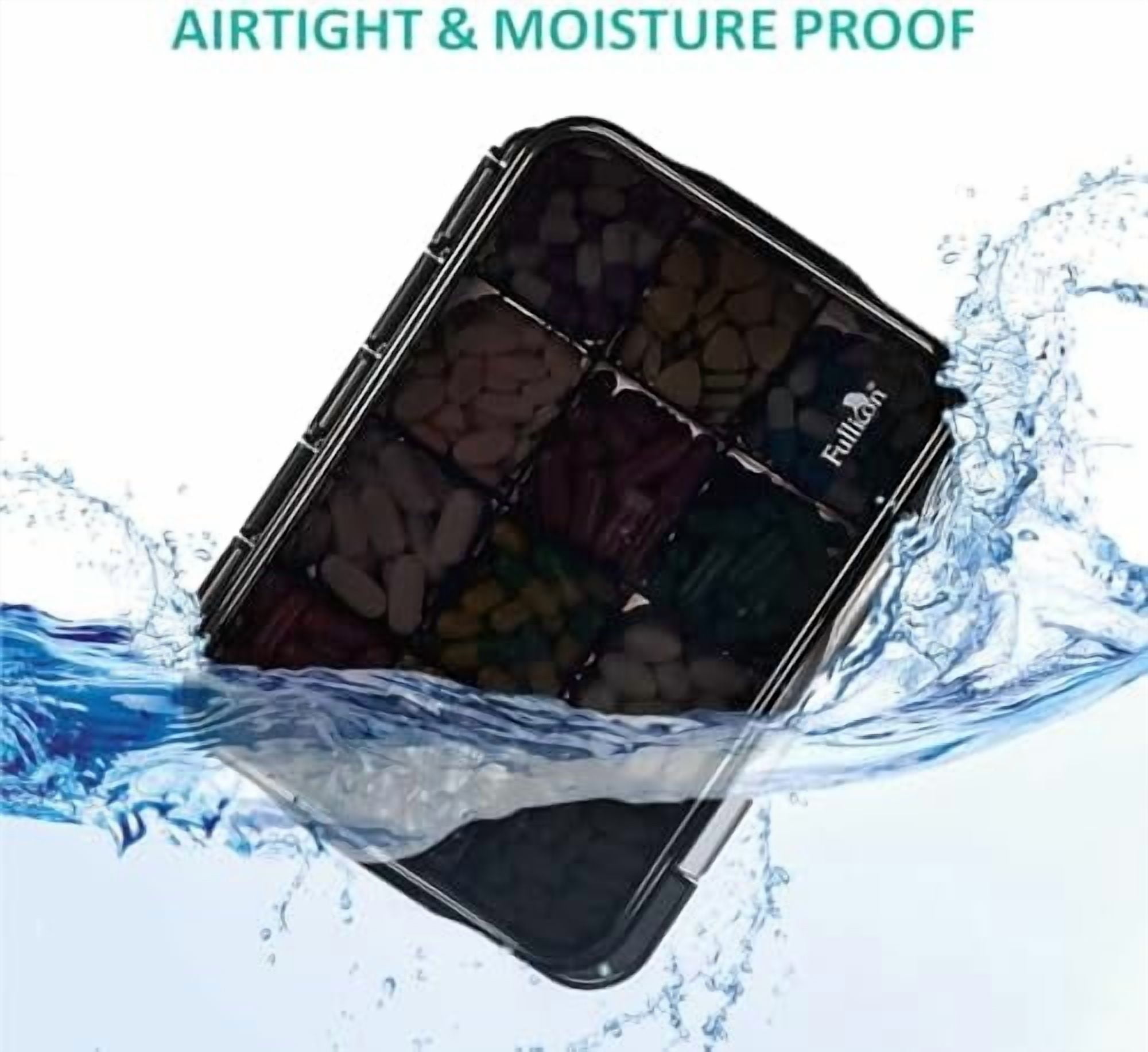 Daily Travel Moisture Proof Pill Case with 12 Extra Large Compartment ...