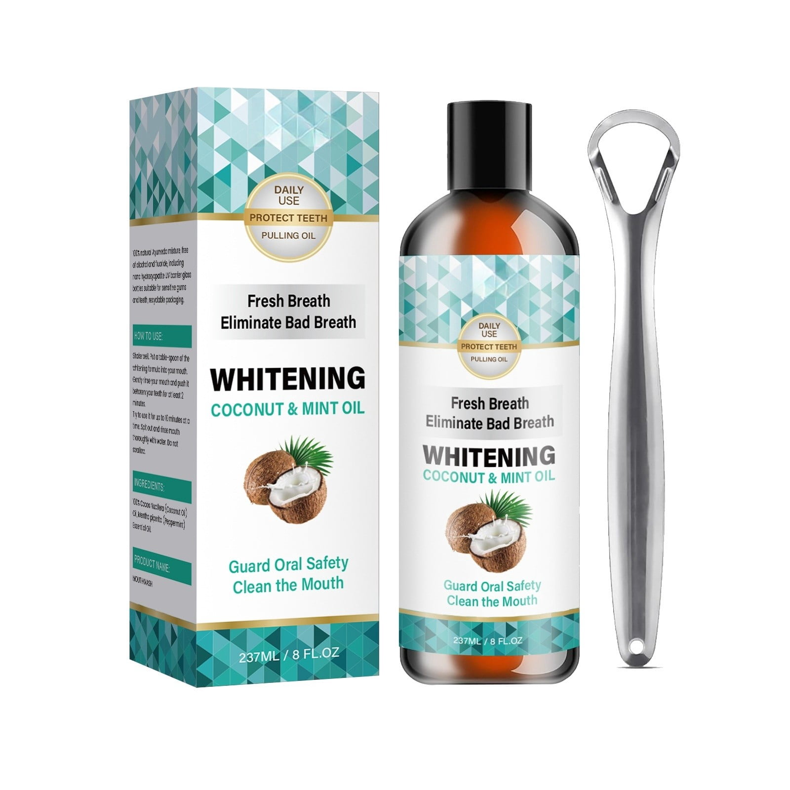Daily Use Protect Teeth Pulling Oil 237ml/8fl.oz, Coconut & Mint Oil ...