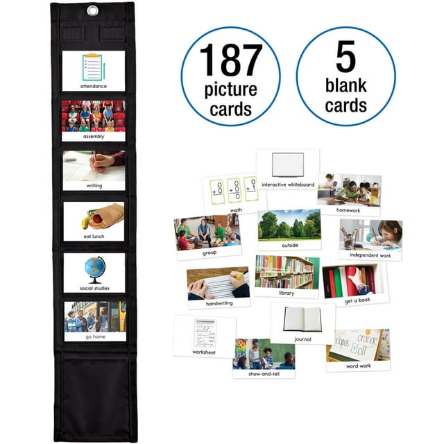 Daily Visual Schedule Pocket Chart, 4.25" x 21.75" - Walmart.com