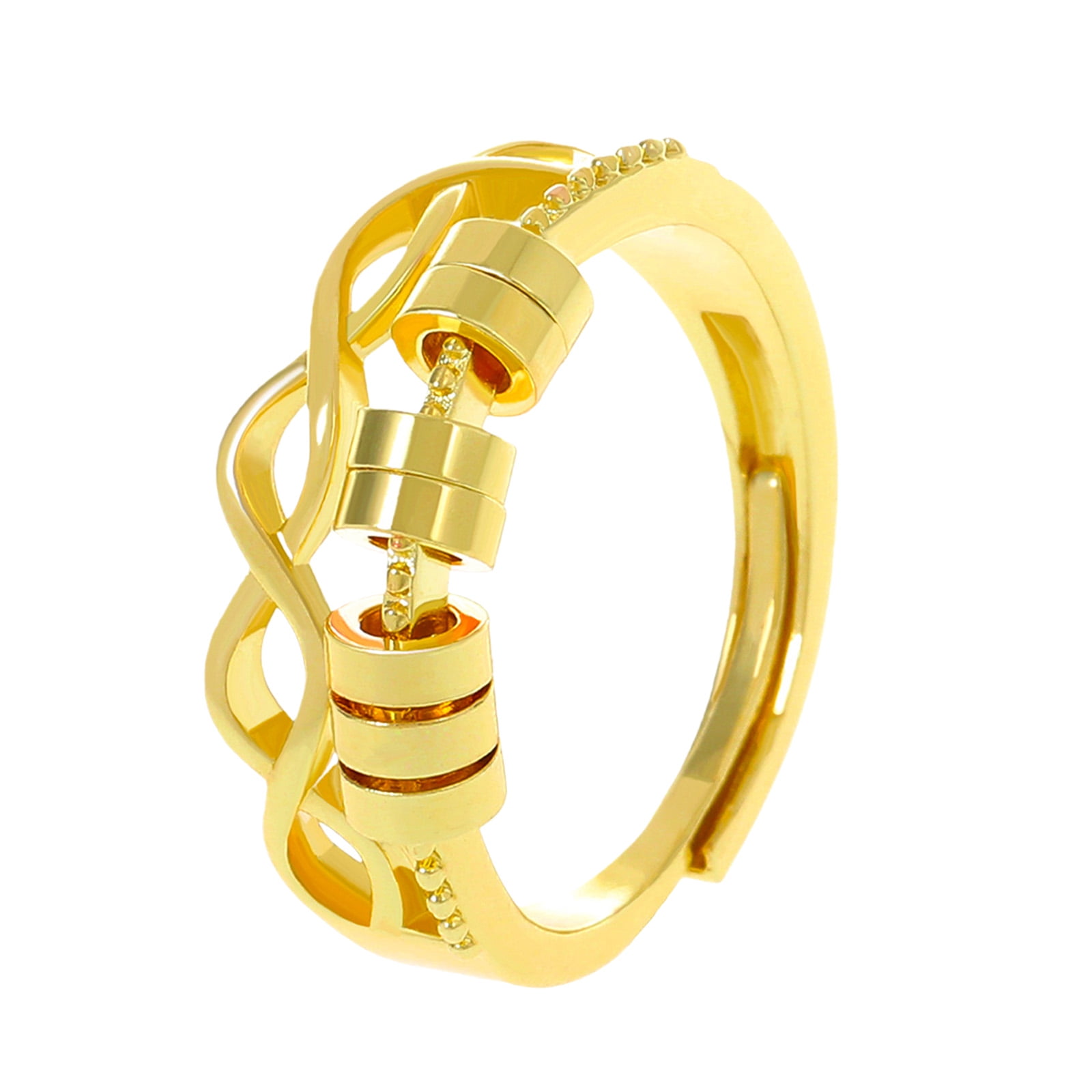 Daily Wear Anxieties Relief Open Spinner Rings for Women Rotating Round ...