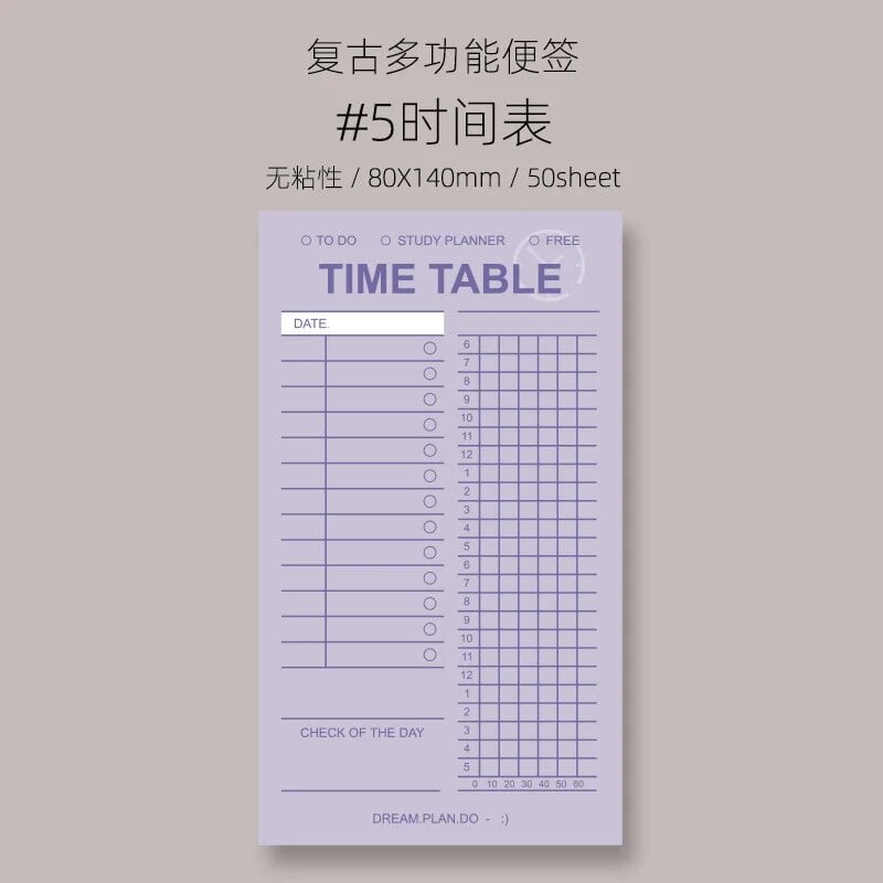 Daily Weekly Schedule Notepad Multicolor No-Sticky Todolist Timetable ...