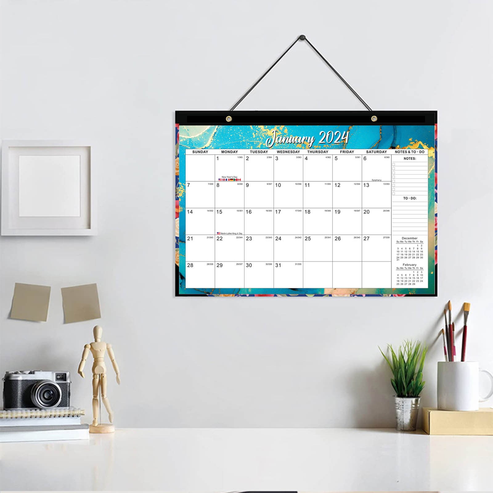 Daily planner Event calendar 2024 Desk Calendar 18 Months 2024.1 2025.6 ...