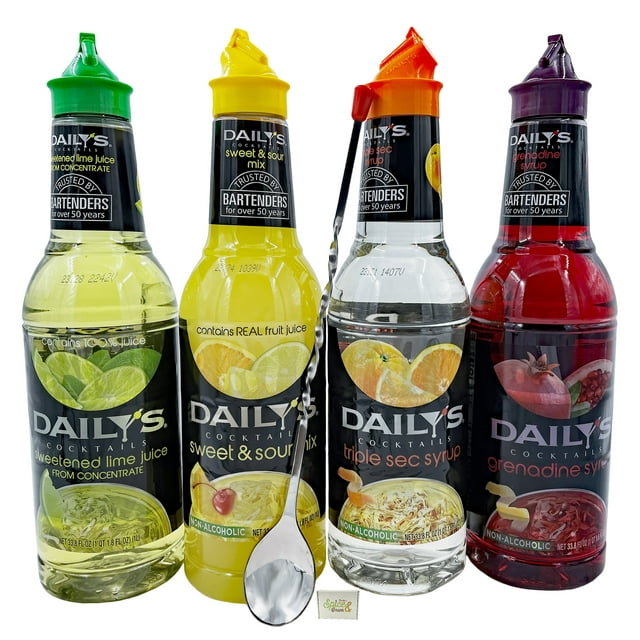 Daily's Bartender Basics Combo - Triple Sec, Sweet & Sour, Grenadine ...