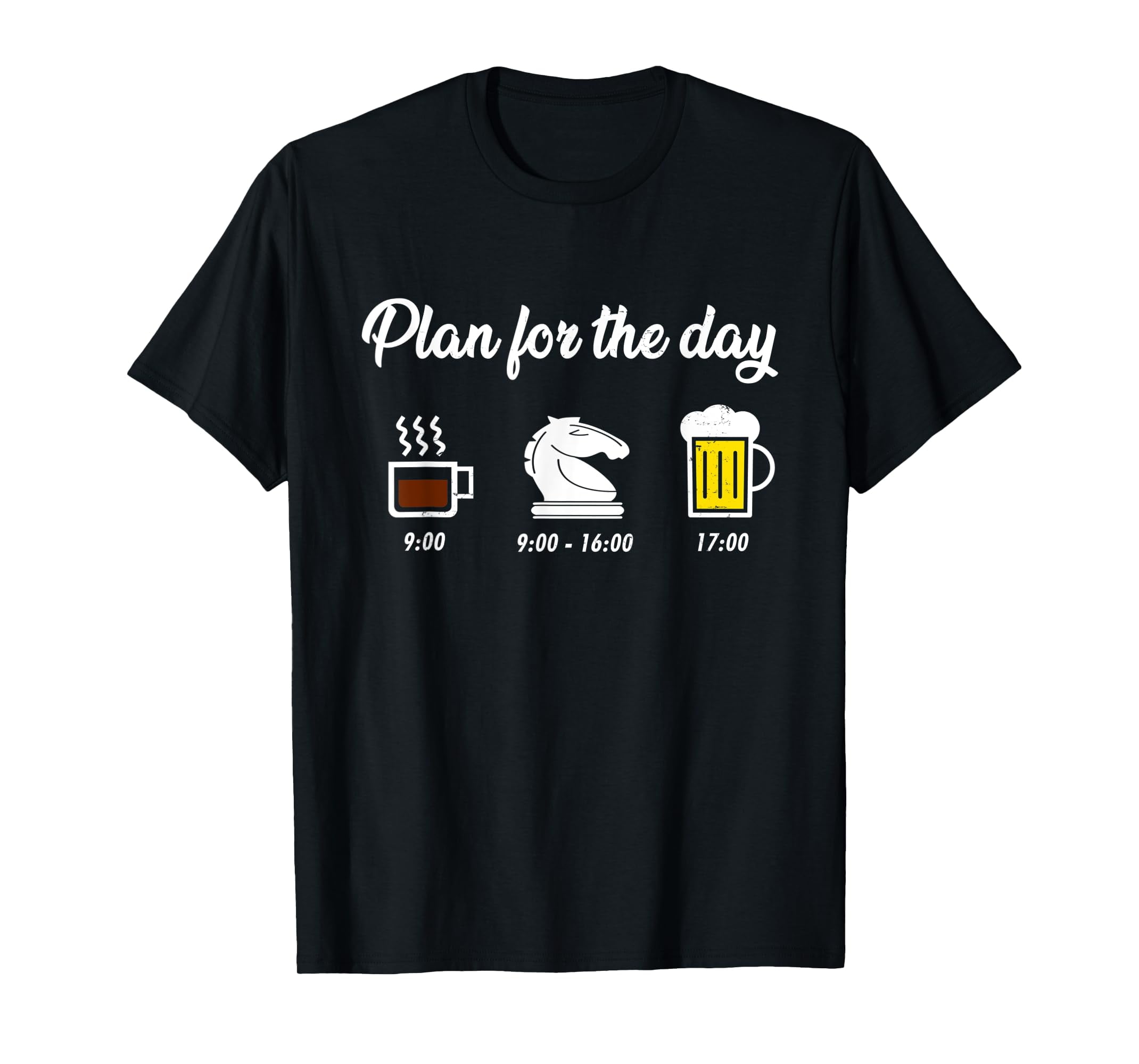Daily schedule coffee chess beer saying daily chess games T-Shirt ...