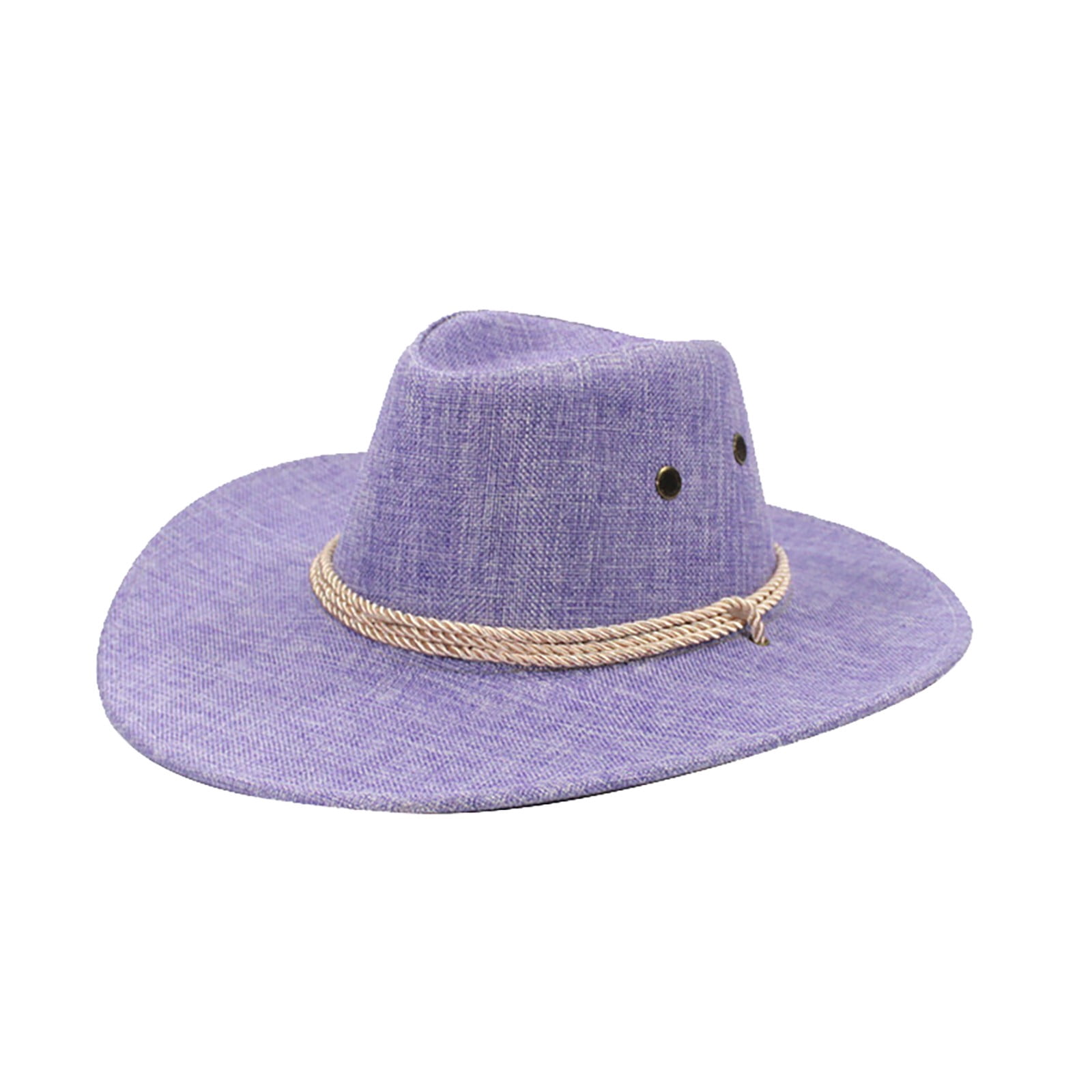 DailyChi Unisex Vintage Western Cowboy Hat Linen Braided Sun Hat ...