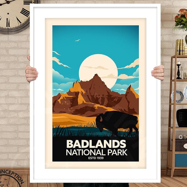 DailyMood Badlands Established Edition National Park Poster Wall Art ...
