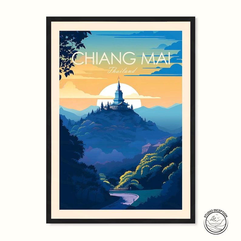 DailyMood Chiang Mai Thailand Historic Temple Landscape Travel Poster ...