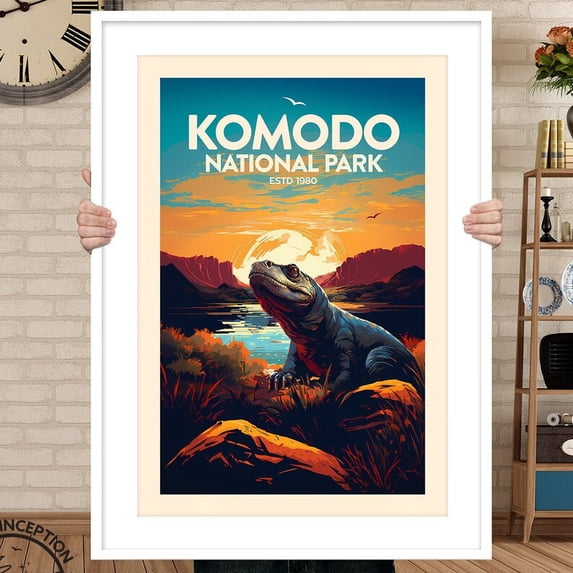 DailyMood Exotic Tropical Island Travel Art Komodo National Park Poster ...