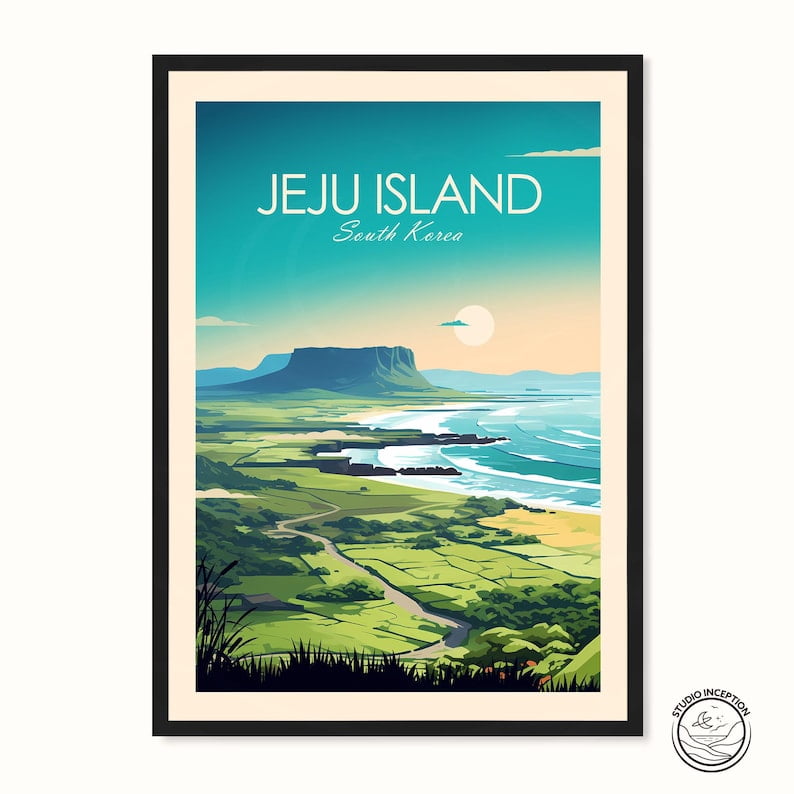 DailyMood Jeju Island South Korea Travel Art Poster Scenic Landscape ...
